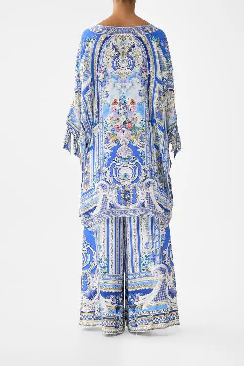 Camilla Tie Sleeve Short V Neck Kaftan