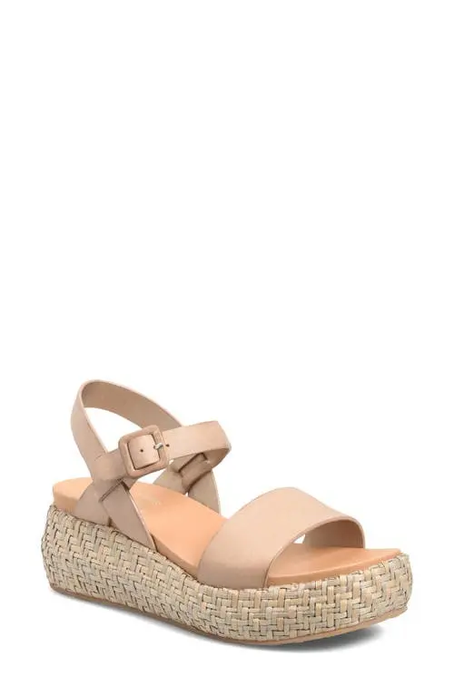 Kork-Ease® Hallie Platform Sandal - Off White Leather