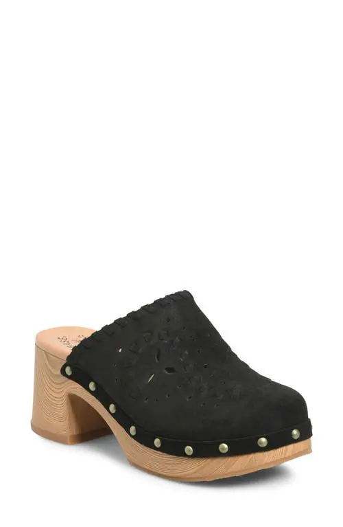 Kork-Ease® Tomika Perforated Clog - Black Suede
