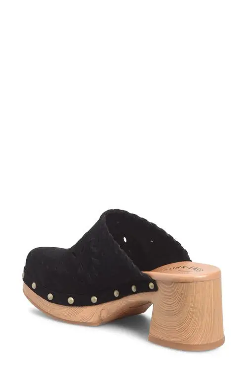 Kork-Ease® Tomika Perforated Clog - Black Suede