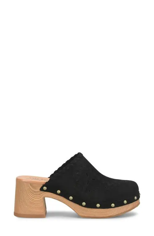 Kork-Ease® Tomika Perforated Clog - Black Suede