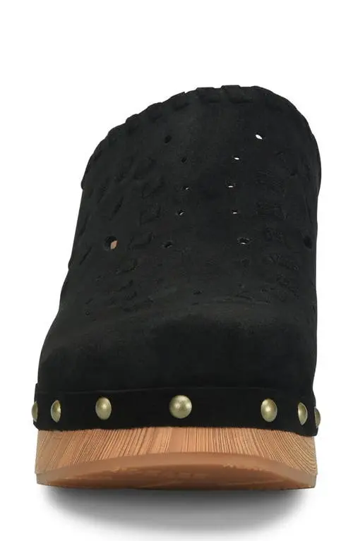 Kork-Ease® Tomika Perforated Clog - Black Suede