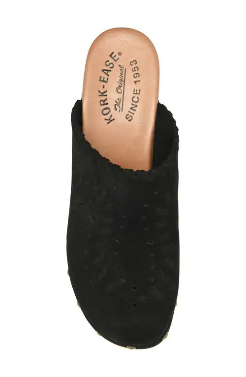 Kork-Ease® Tomika Perforated Clog - Black Suede