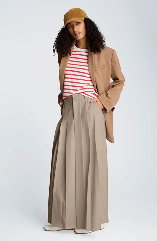 KENNETH COLE Pleated Stretch Maxi Skirt