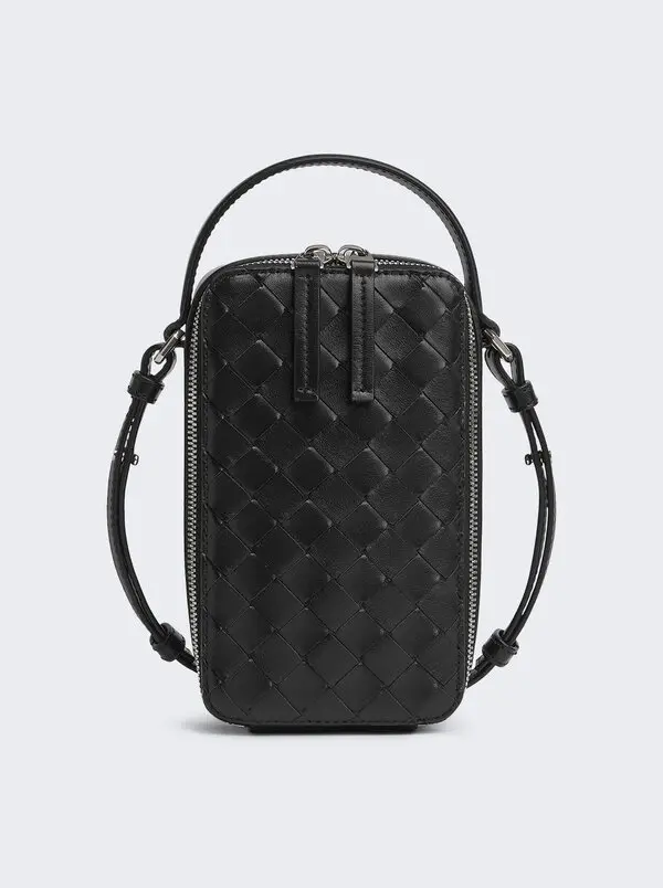 Bottega Veneta Phone Pouch And Silver - Black