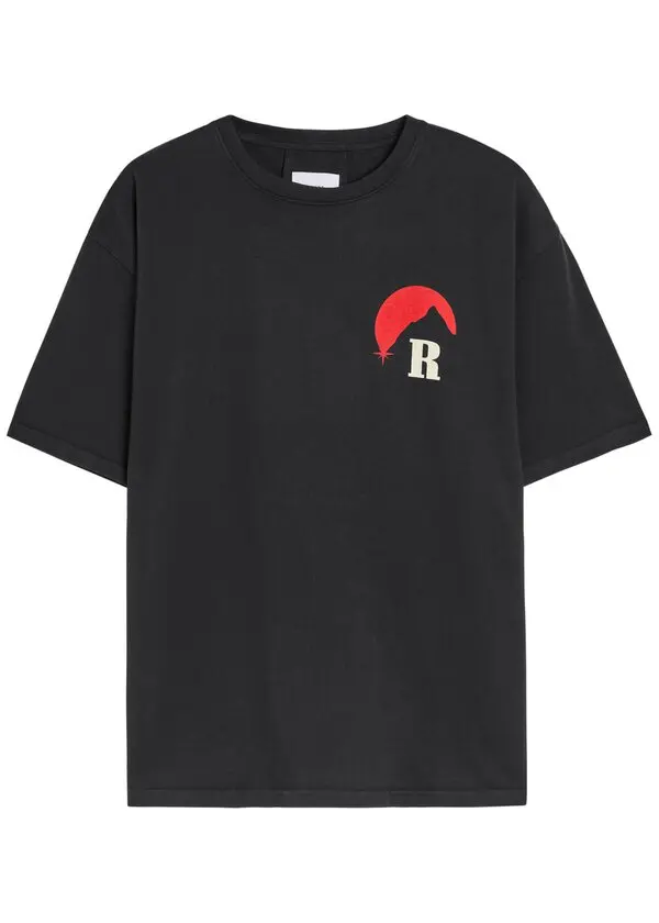 Rhude Moonlight Regatta Printed Cotton T-shirt - Black