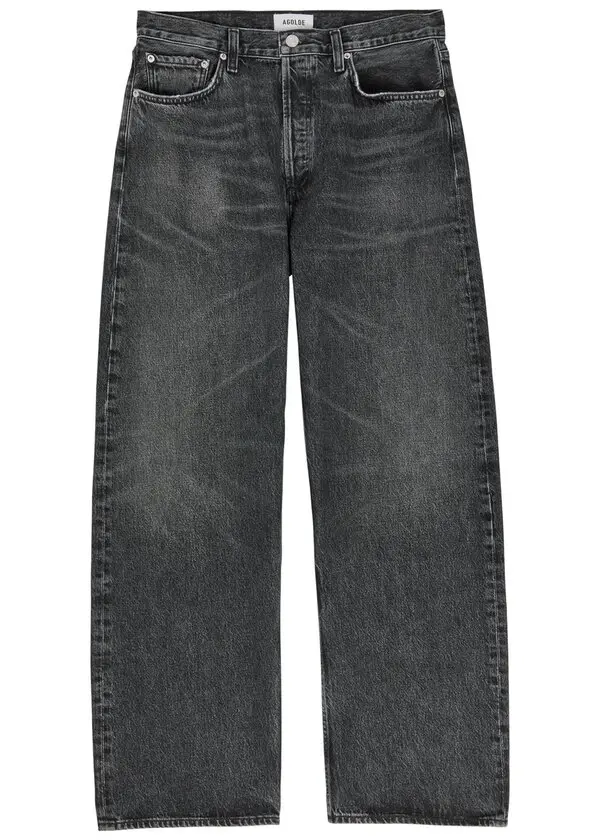 AGOLDE Afton Relaxed Straight-leg Jeans - Dark Grey