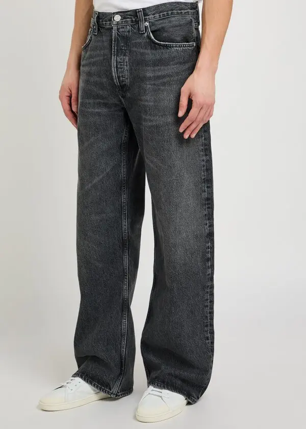 AGOLDE Afton Relaxed Straight-leg Jeans - Dark Grey