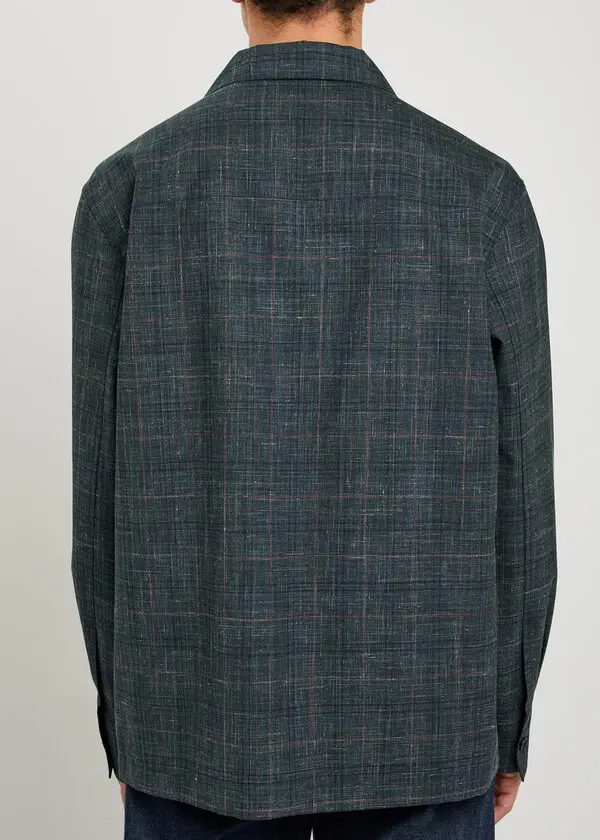 JIL SANDER Checked Wool-blend Shirt