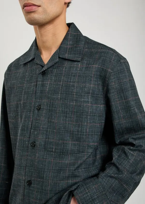 JIL SANDER Checked Wool-blend Shirt