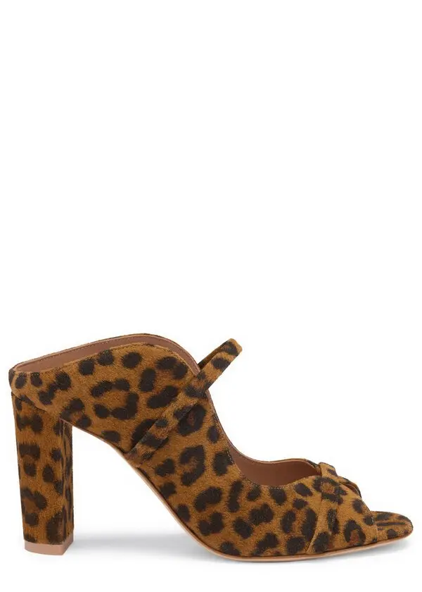 MALONE SOULIERS Norah 85 -print Suede Heeled Sandals - Leopard