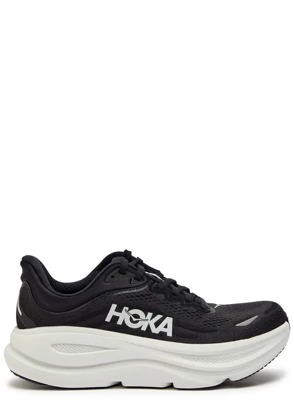 HOKA® Bondi 9 Mesh-knit Sneakers - Black