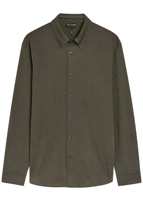 Emporio Armani Logo-intarsia Cotton Shirt