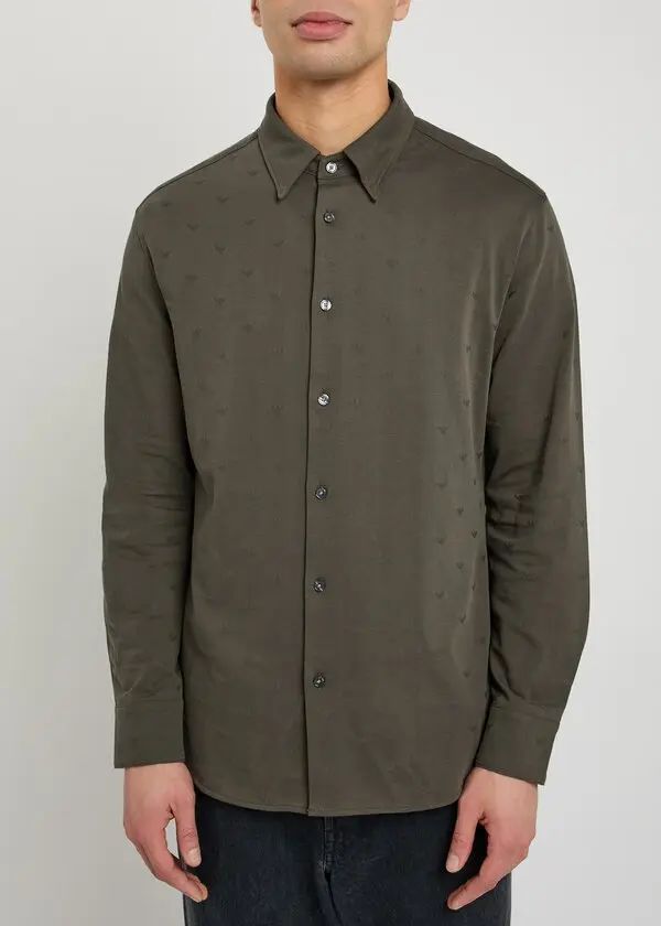 Emporio Armani Logo-intarsia Cotton Shirt