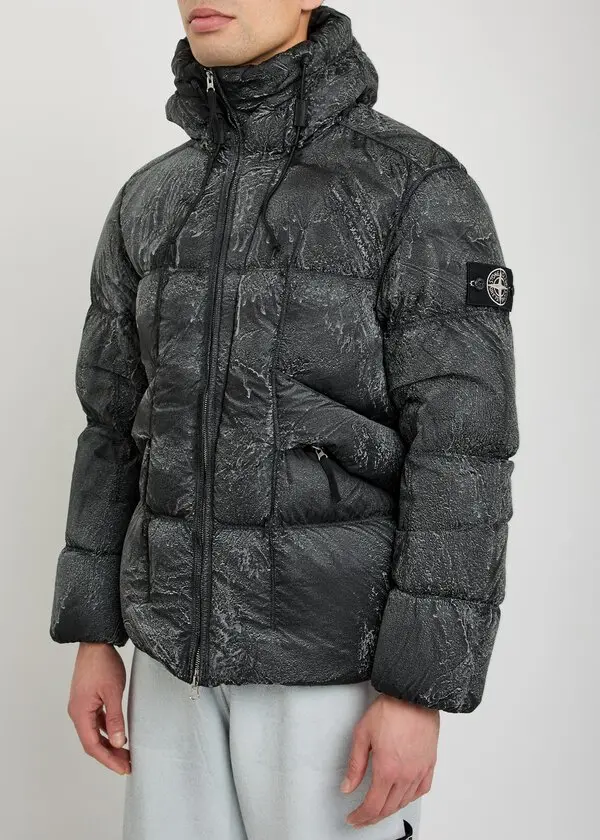 Stone Island Marbled-effect Padded Shell Jacket