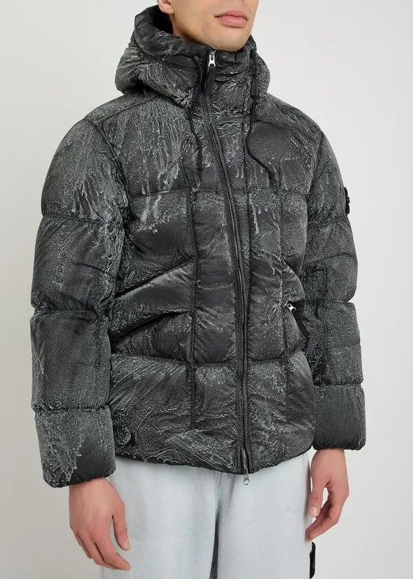 Stone Island Marbled-effect Padded Shell Jacket