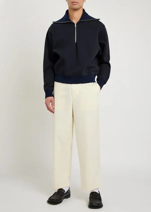 JIL SANDER Half-zip Cotton Polo Sweatshirt