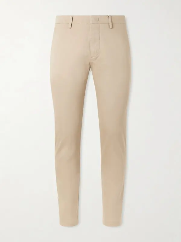 Nn07 Theo 1420 Tapered Organic Cotton-blend Twill Chinos - Neutrals