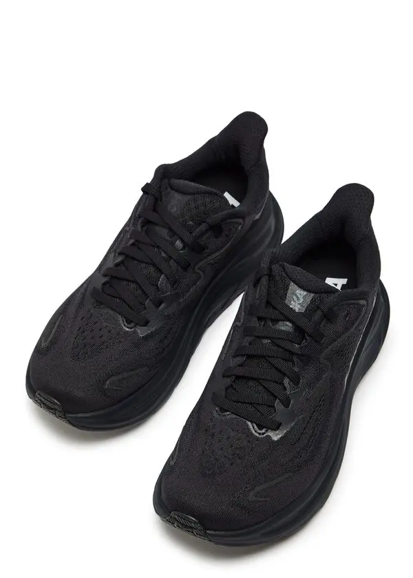 HOKA® Clifton 10 Mesh-knit Sneakers - Black