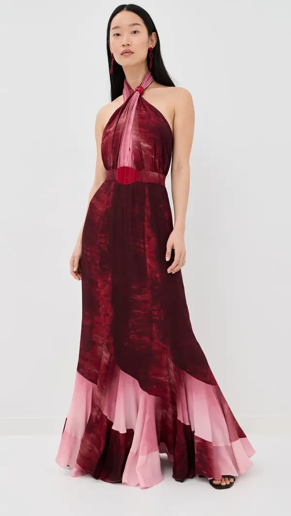 Silvia Tcherassi Raisa Maxi Dress - Degraded Red