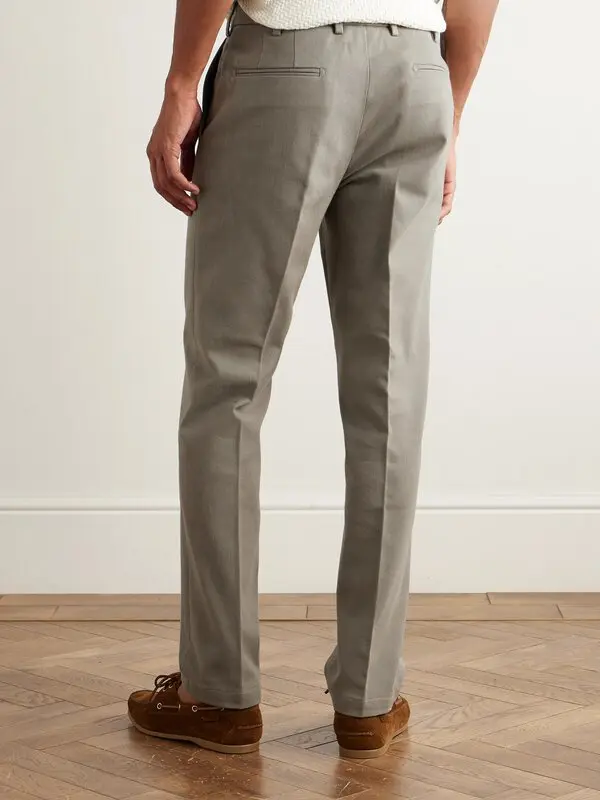 Thom Sweeney Straight-leg Cotton-twill Trousers