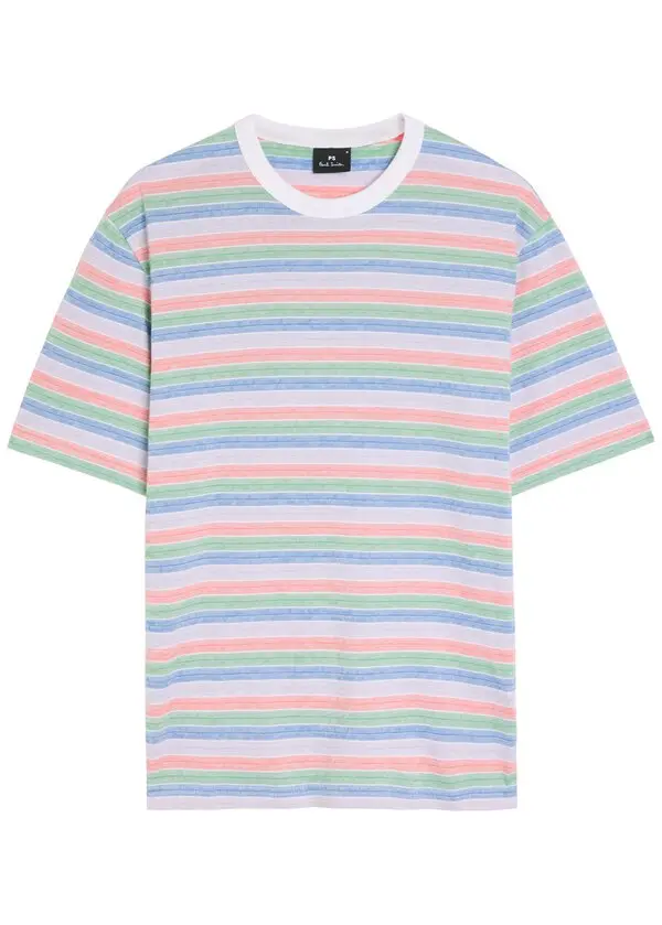 Paul Smith Striped Stretch-cotton T-shirt - Multicoloured 1