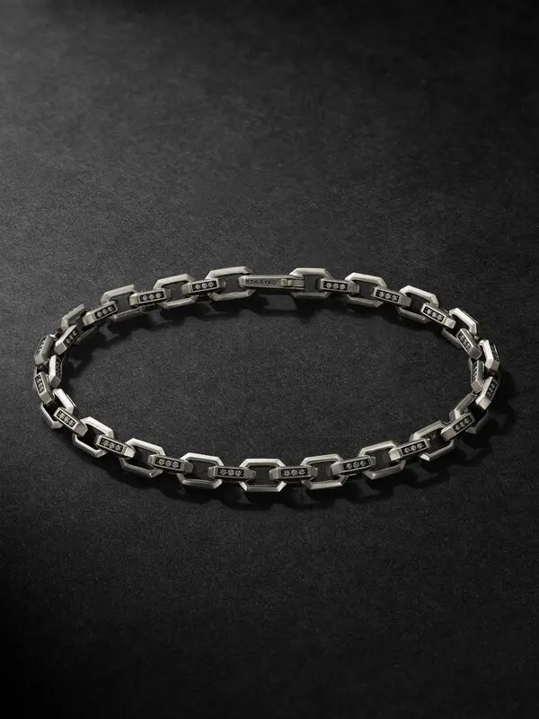David Yurman Streamline® Sterling Diamond Chain Bracelet - Silver