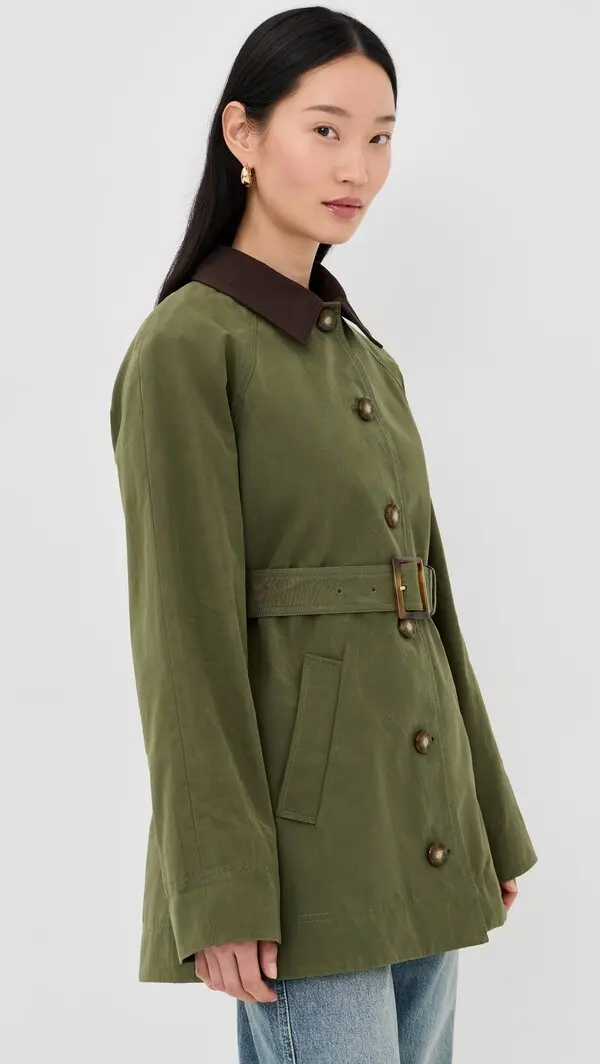 Veronica Beard Langham Dickey Coat - Stone Army