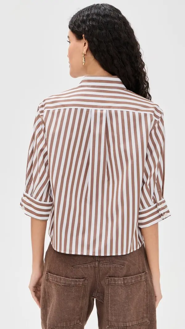 Rag & Bone Lucia Stripe Poplin Shirt - Brwst