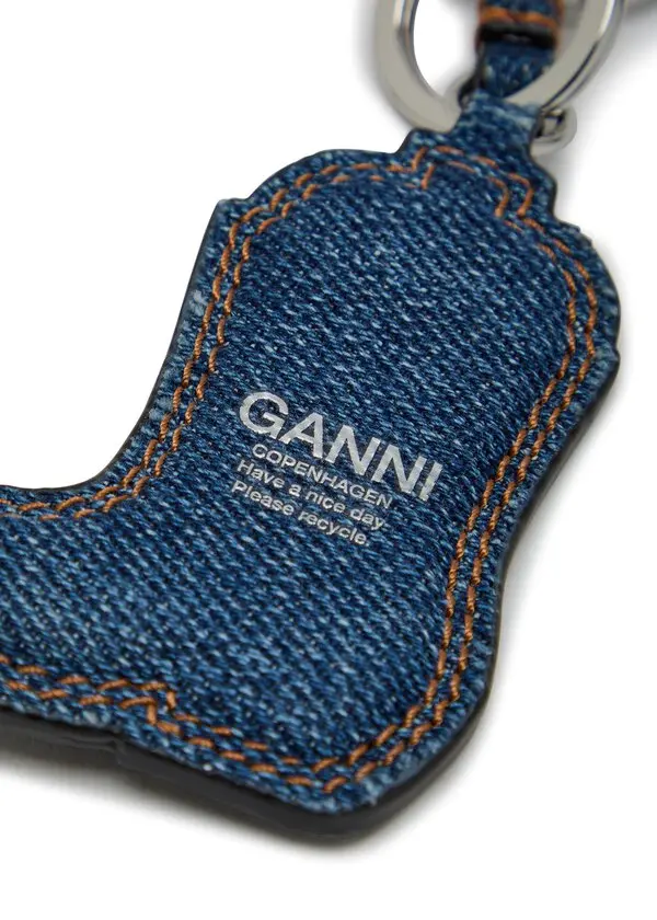 GANNI Western Boot Denim Keyring