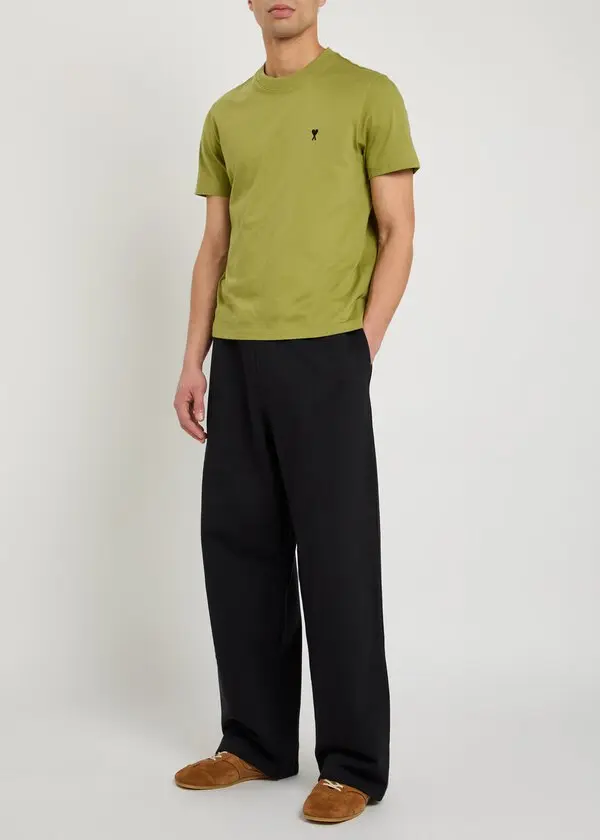 AMI Paris Logo-embroidered Cotton Sweatpants