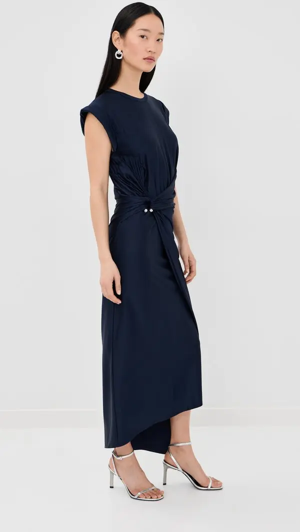 Rabanne Draped Jersey Maxi Dress