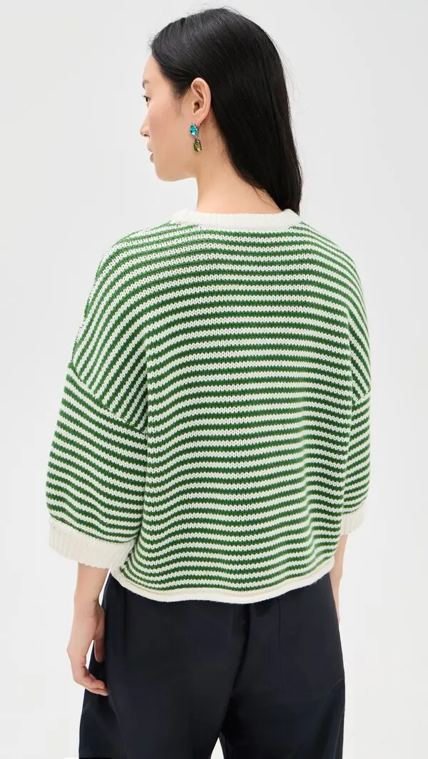 Secular Striped Wool And Cashmere Knit Sweater