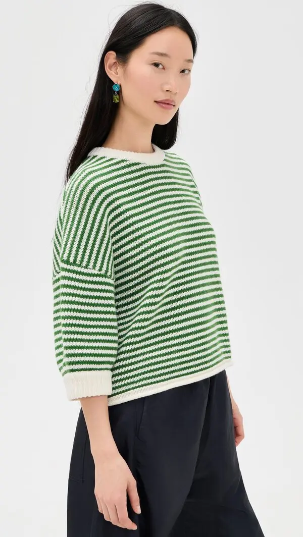 Secular Striped Wool And Cashmere Knit Sweater