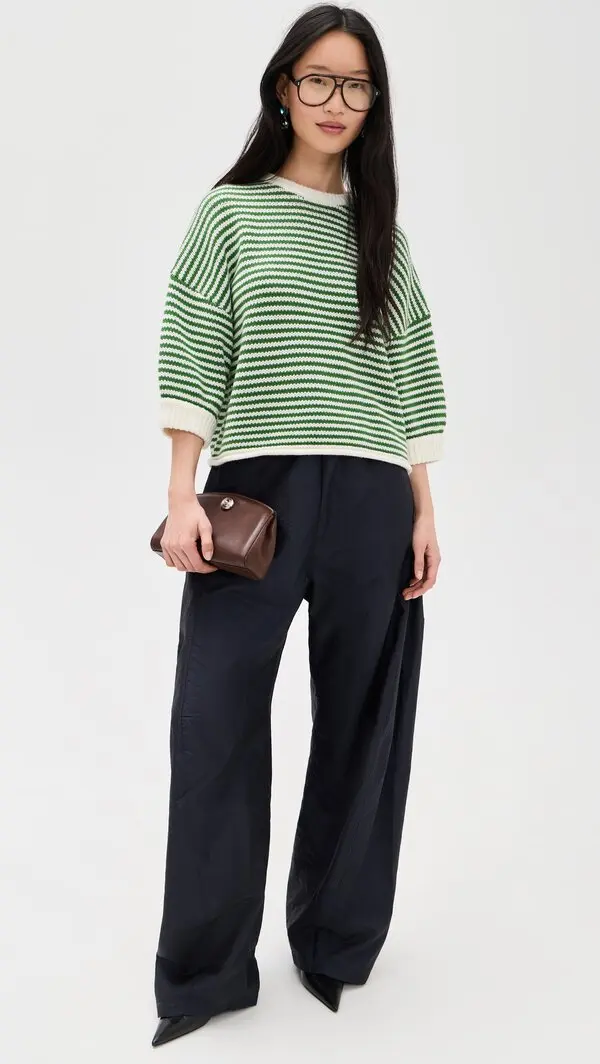 Secular Striped Wool And Cashmere Knit Sweater