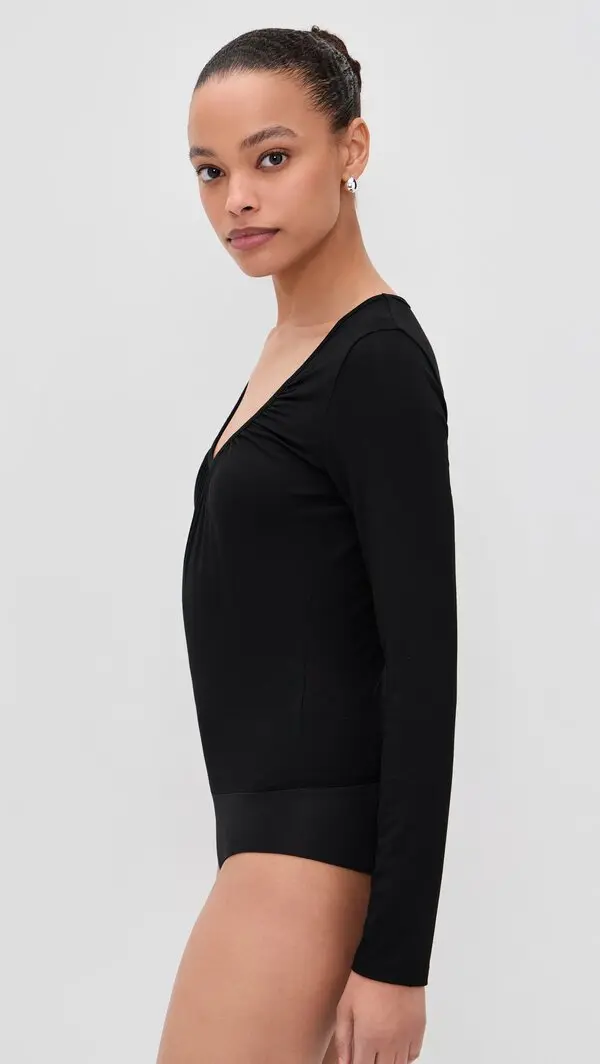 L'Agence Cassandra Long Sleeve Bodysuit - Black