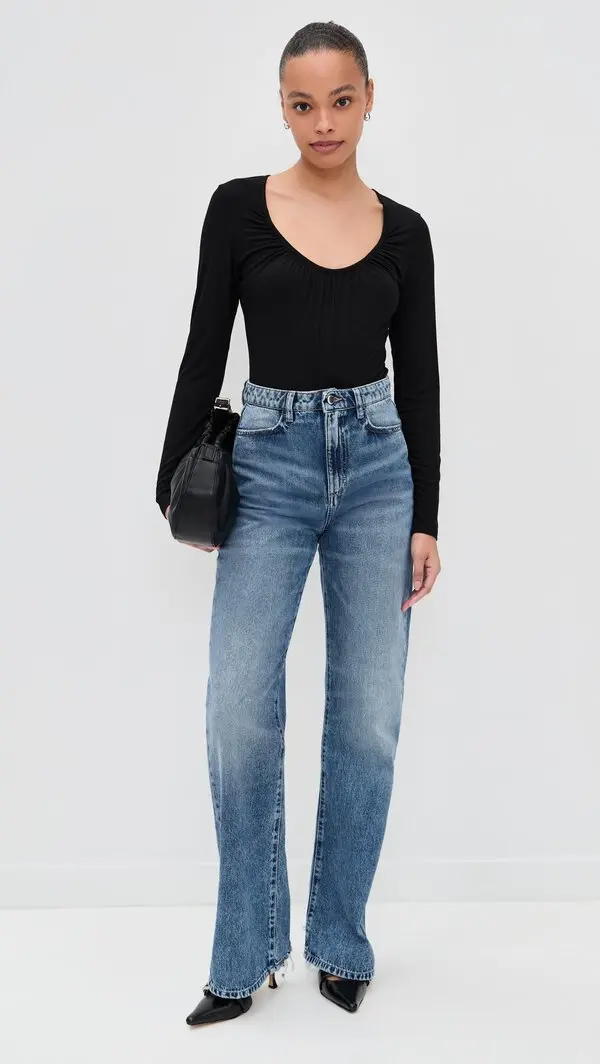 L'Agence Cassandra Long Sleeve Bodysuit - Black