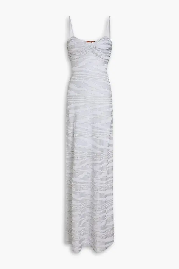 Missoni Metallic Crochet-knit Maxi Dress - Light Gray