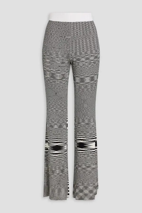 Missoni Spacedyed Ribbed Silk Flare Pants - White