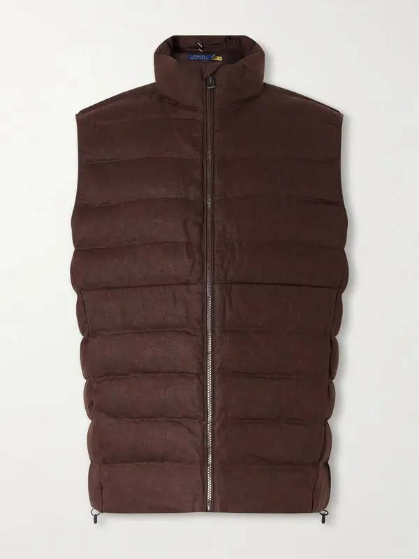 Polo Ralph Lauren The Colden Logo-embroidered Quilted Linen Vest - Brown