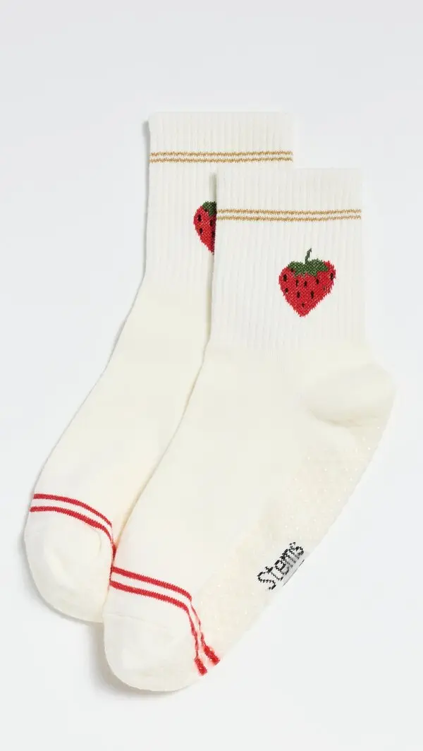 STEMS Strawberry Grip Crew Socks