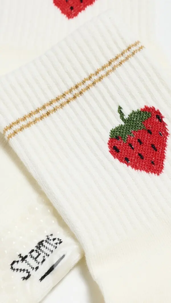 STEMS Strawberry Grip Crew Socks