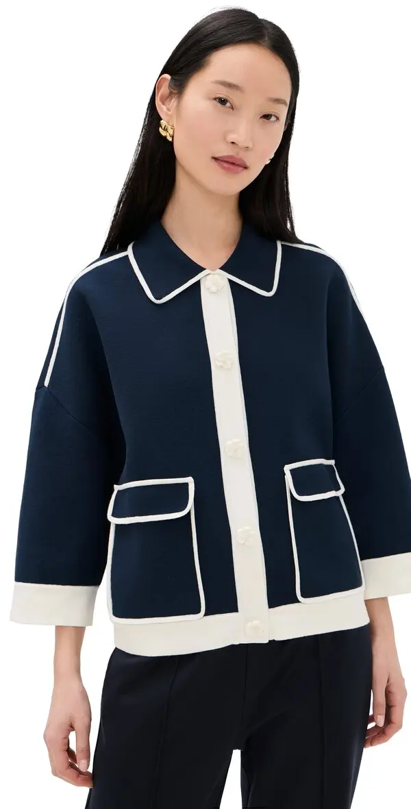 Essentiel Antwerp Jugly Knit Cardigan - Classic Navy