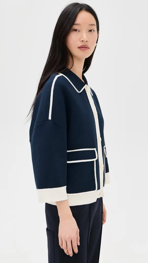 Essentiel Antwerp Jugly Knit Cardigan - Classic Navy