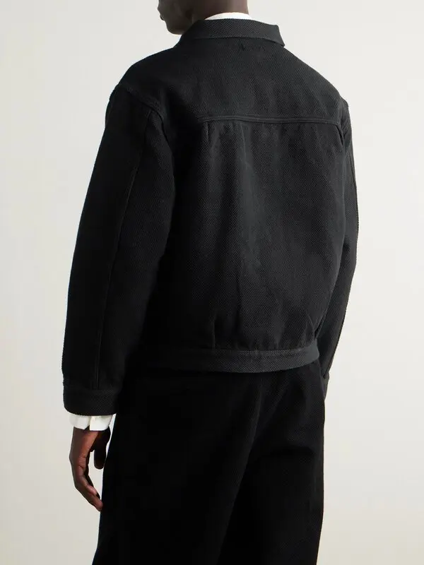 Blue Blue Japan Pleated Textured-cotton Trucker Jacket
