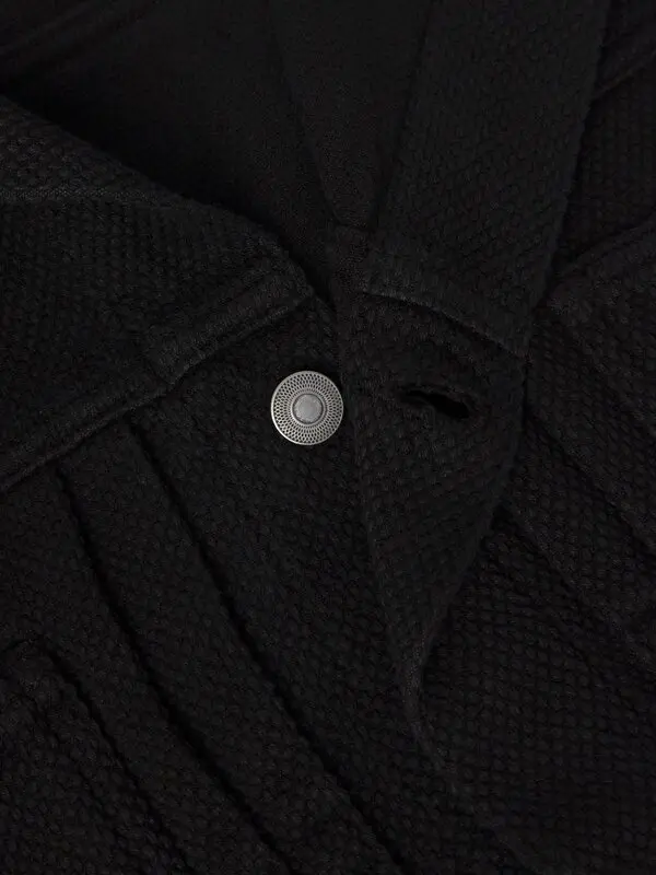 Blue Blue Japan Pleated Textured-cotton Trucker Jacket