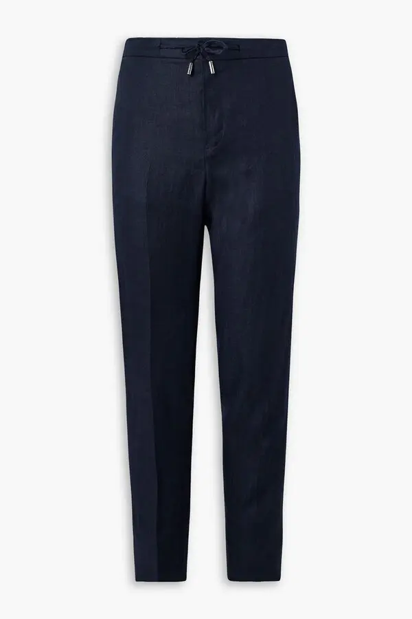 Mr P. James Slim-fit Linen-twill Drawstring Pants
