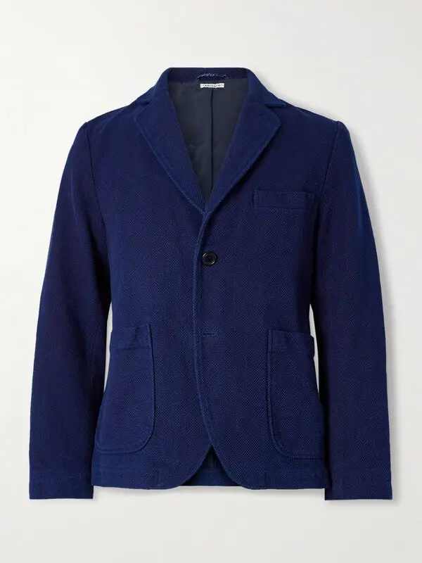 Blue Blue Japan Sashiko Cotton-piqué Suit Jacket - Blue