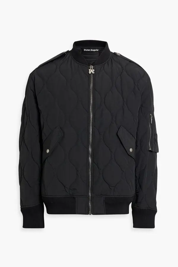 Palm Angels Quilted Shell Bomber Jacket