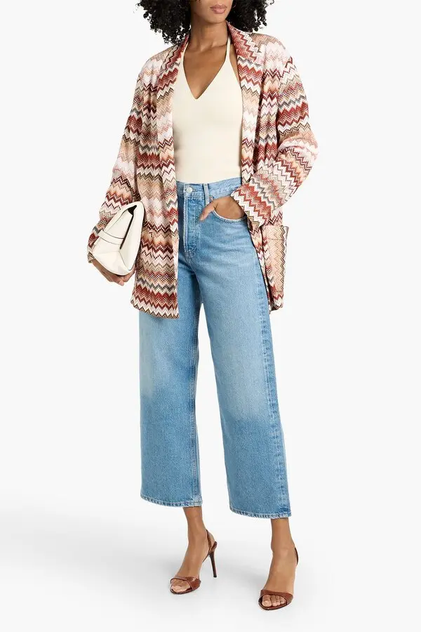 Missoni Metallic Crochet-knit Double-breasted Blazer